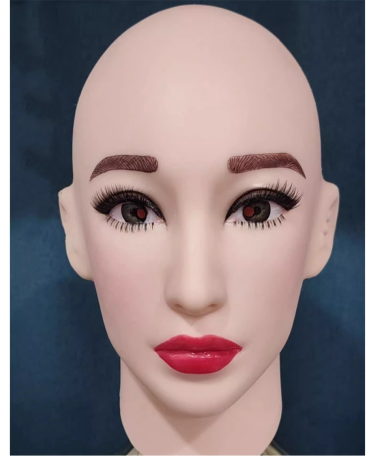 全頭フィメールマスク メイク付き 頭周り59cm~63cm シリコン素材 女装変装用フェイスマスク